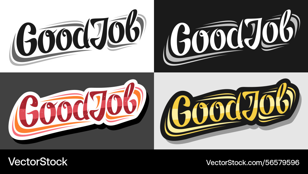 Good job words Royalty Free Vector Image - VectorStock