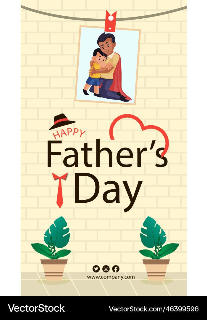 Happy fathers day portrait template Royalty Free Vector