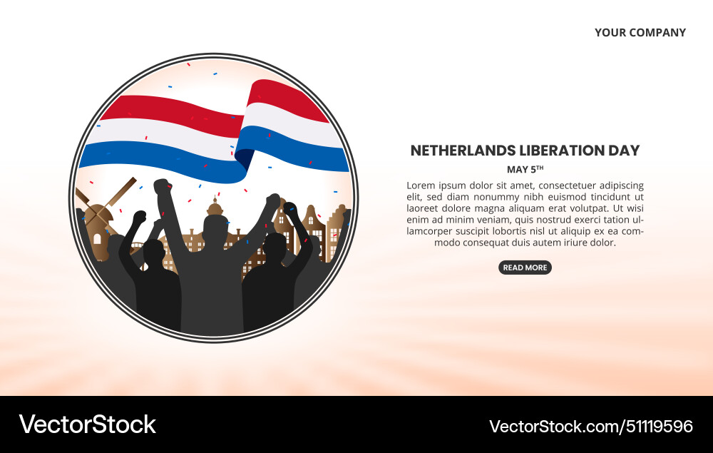 Netherlands liberation day with silhouette people Vector Image