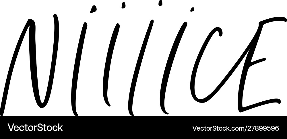 Nice word hand drawn line calligraphy Royalty Free Vector