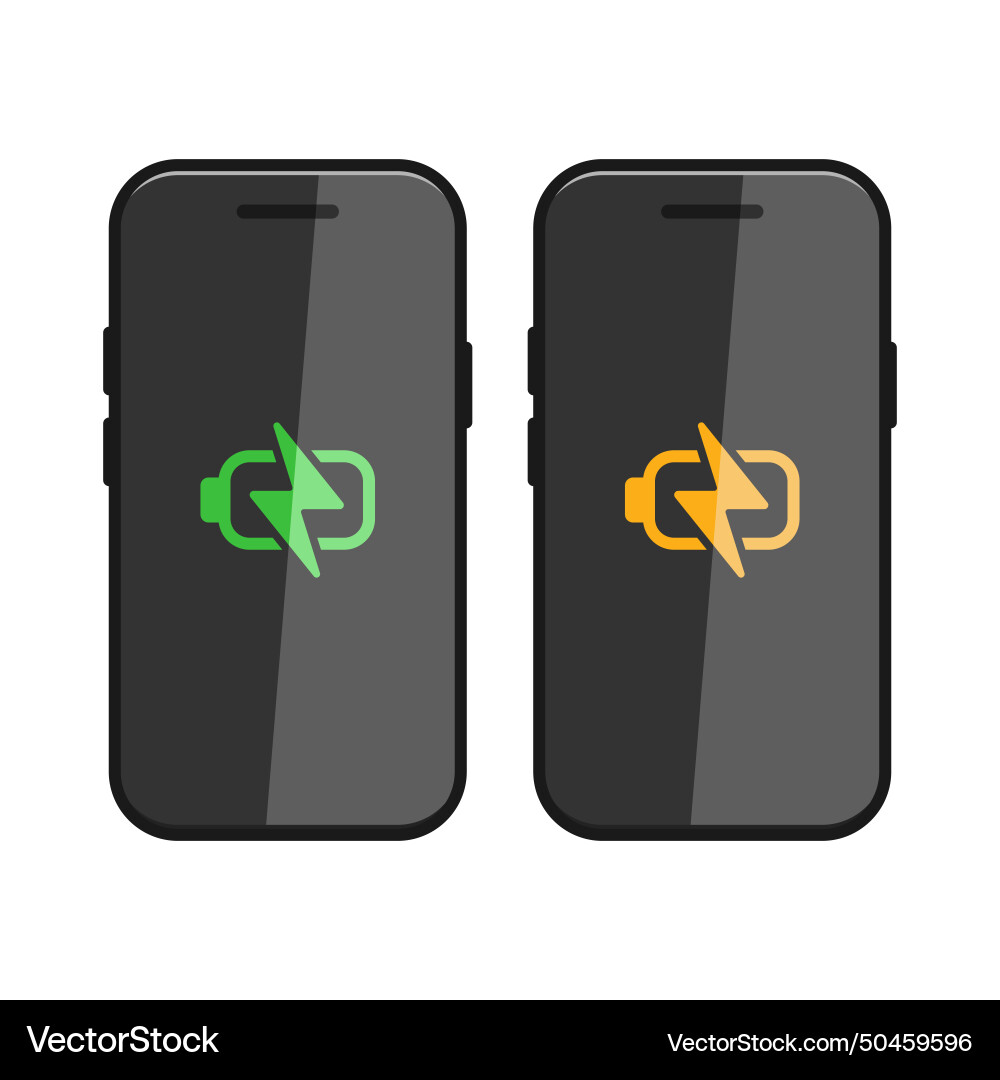 Power charging electricity icon on smartphone Vector Image