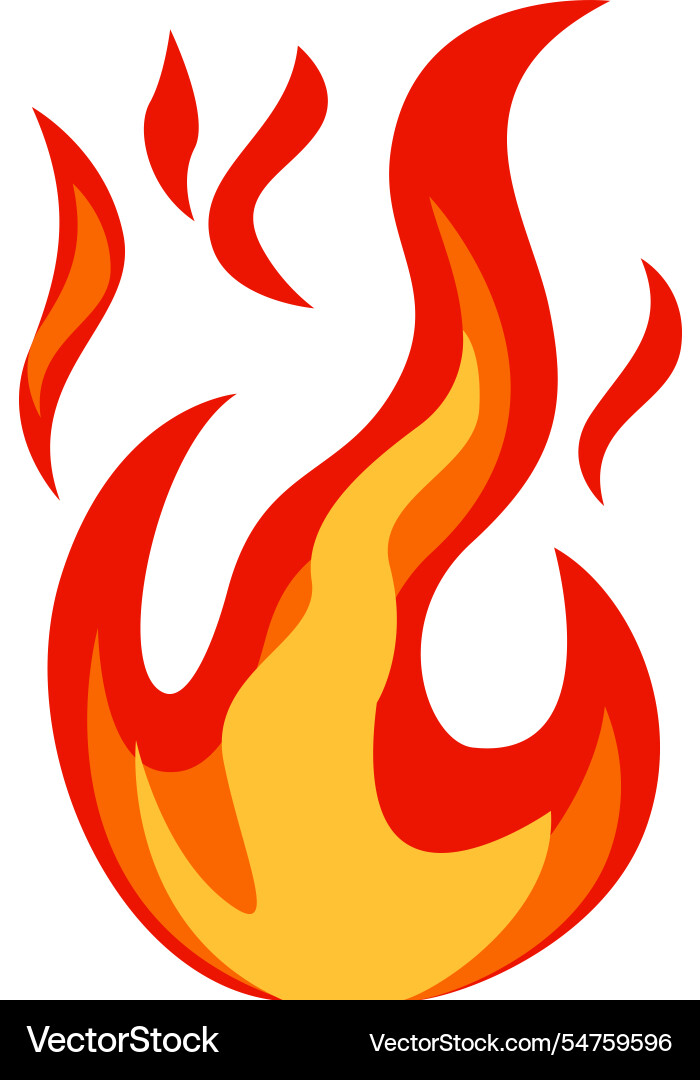 Stylized flames in red and orange colors rising Vector Image