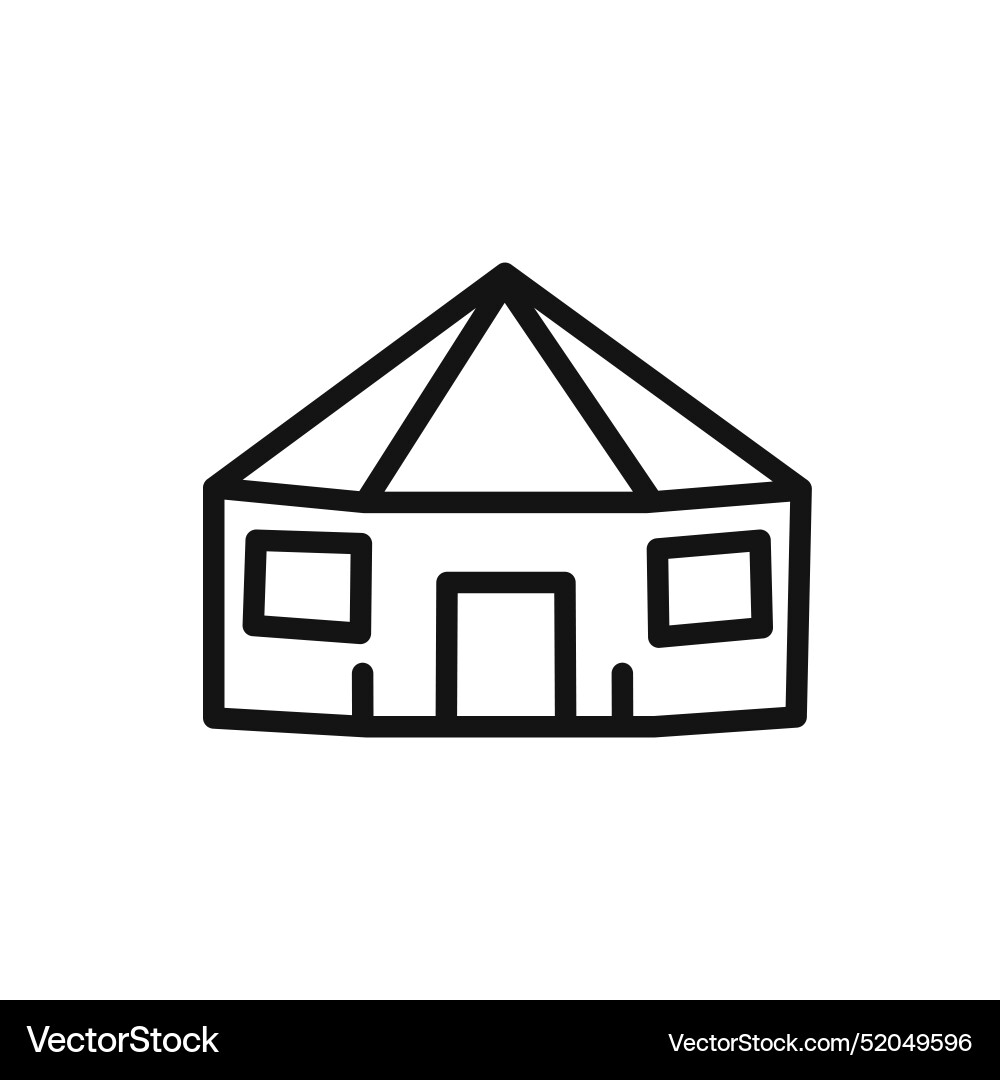 Yurt icon linear graphics sign Royalty Free Vector Image