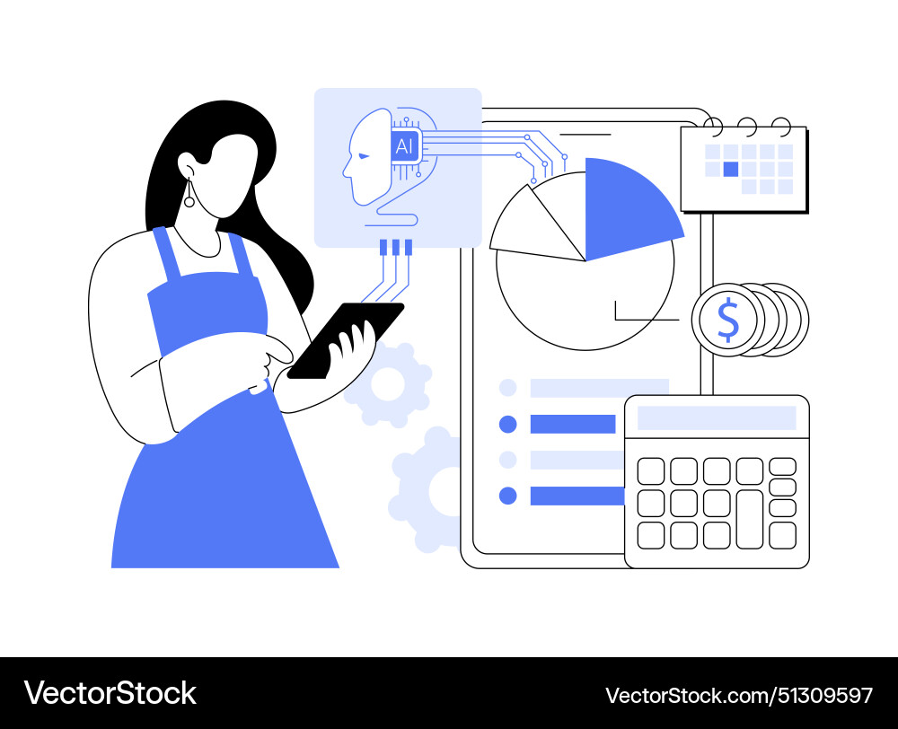 Ai-enhanced expense tracking abstract concept Vector Image