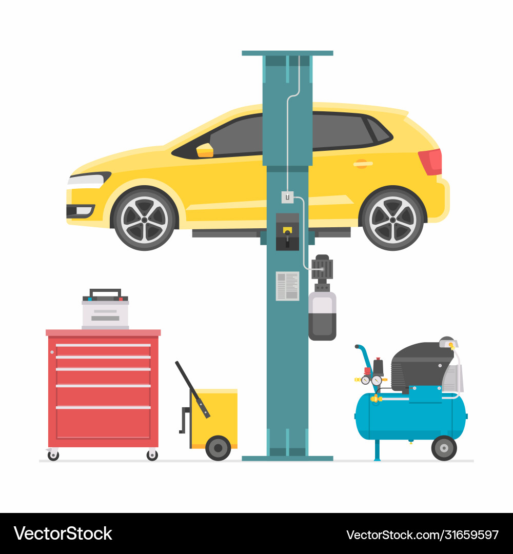 Car lifting Royalty Free Vector Image - VectorStock