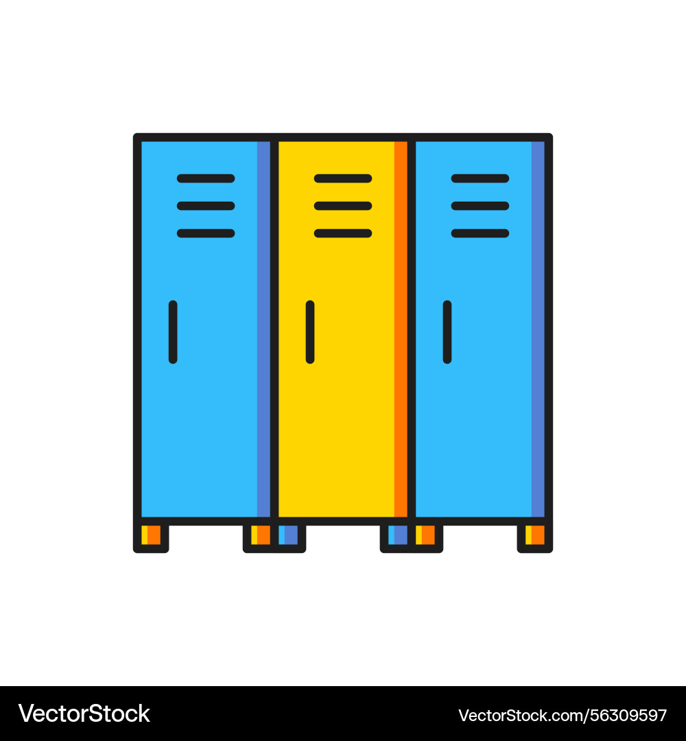 Colorful Locker Room Icons Royalty Free Vector Image