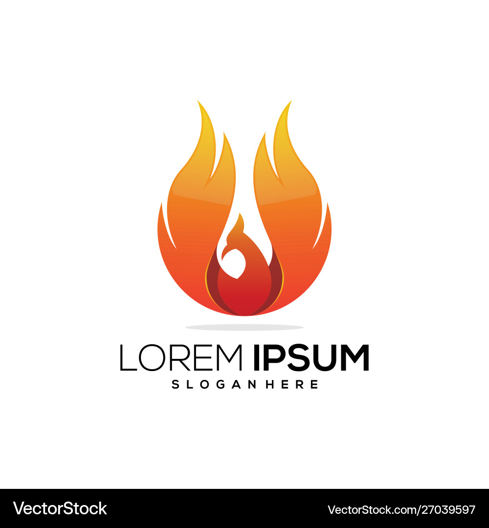 Fire animal logo icon Royalty Free Vector Image