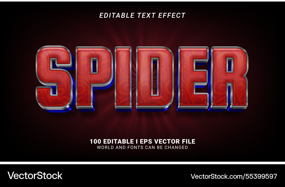 Spider text effect Royalty Free Vector Image - VectorStock