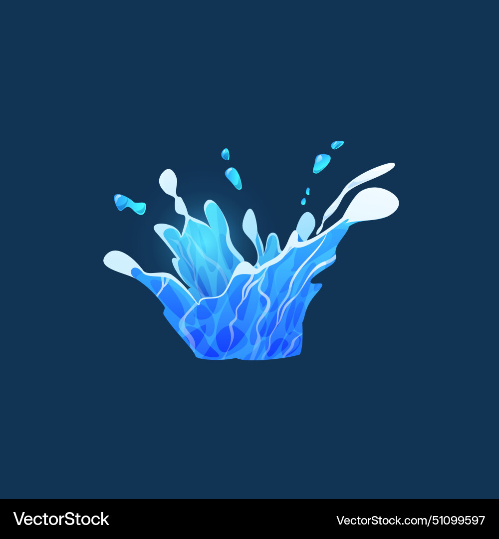 Stylized blue water splash Royalty Free Vector Image