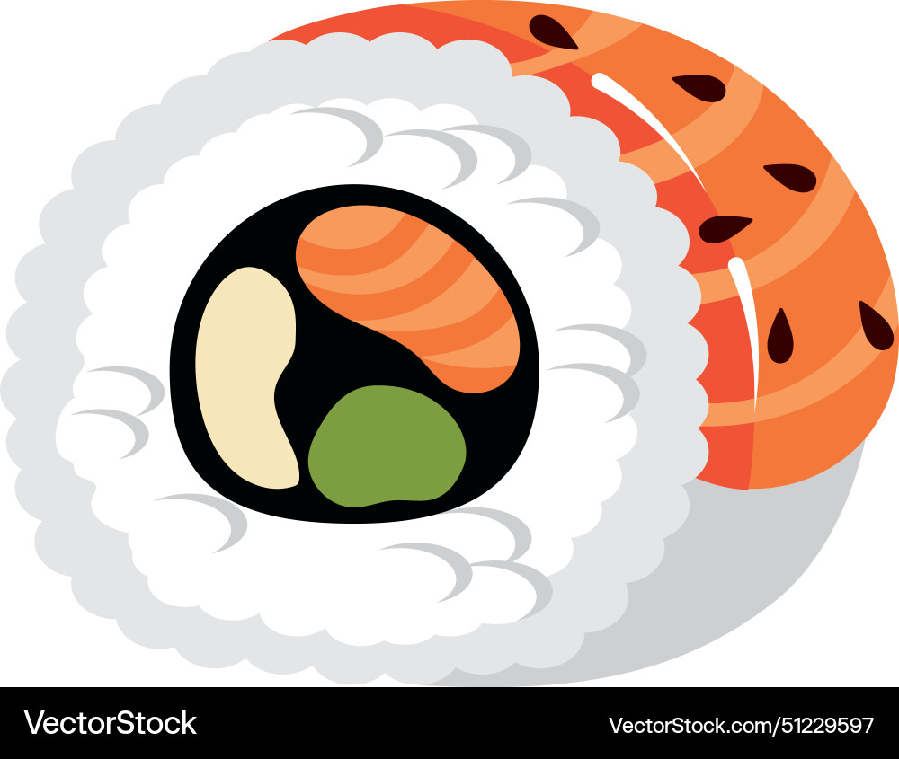 Sushi asian food Royalty Free Vector Image - VectorStock