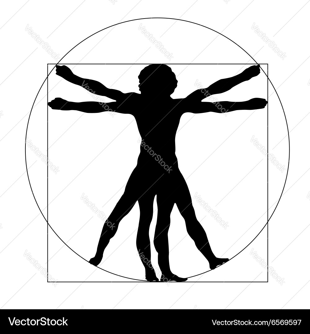 Vitruvian Man - Renaissance Symbol Royalty Free Vector Image