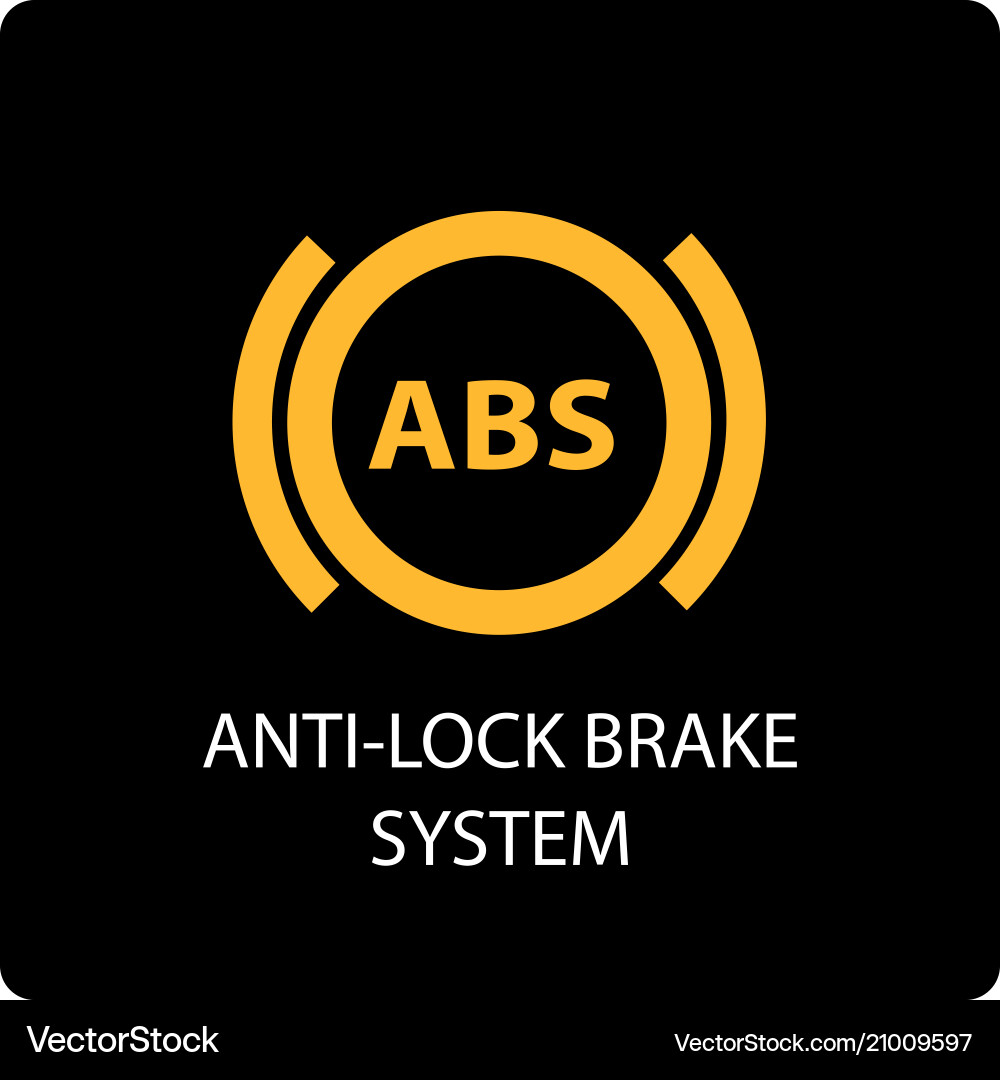 Warning dashboard car icon anti-lock brake system Vector Image
