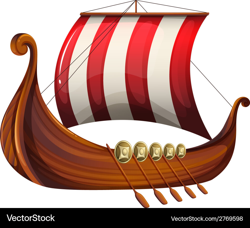 A vikings ship Royalty Free Vector Image - VectorStock