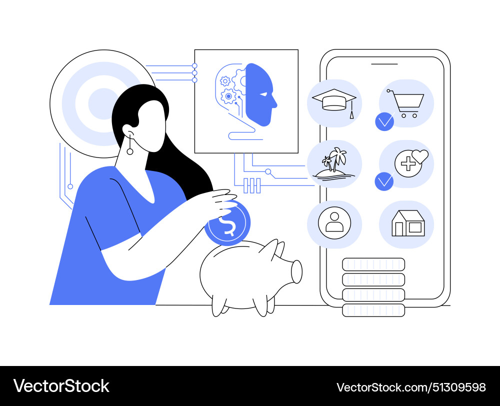 Ai-optimized savings goals abstract concept Vector Image