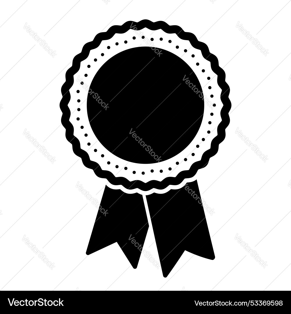 Badge with ribbon icon template Royalty Free Vector Image