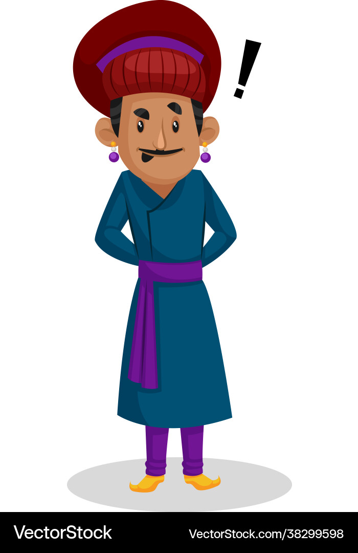 Birbal cartoon character Royalty Free Vector Image
