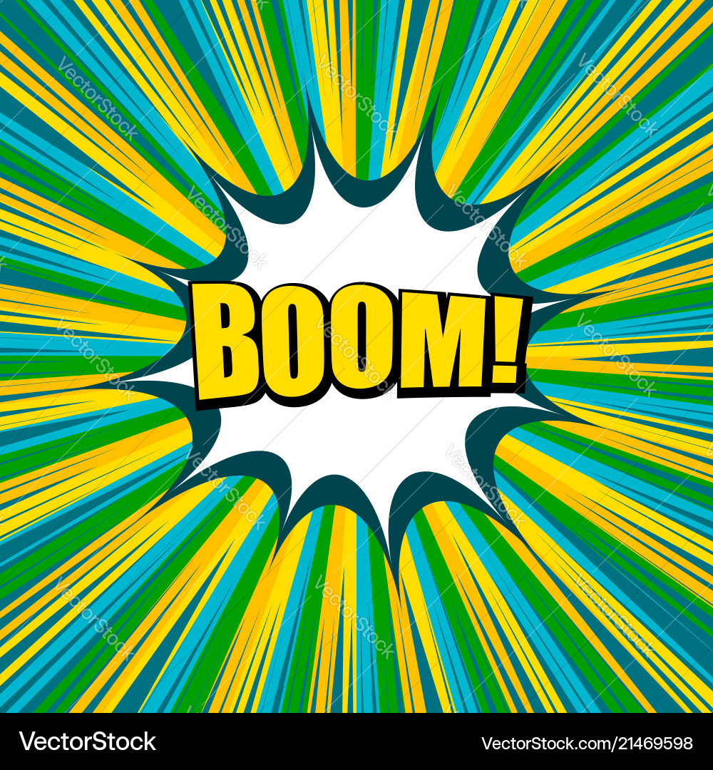 Comic book bright explosive template Royalty Free Vector