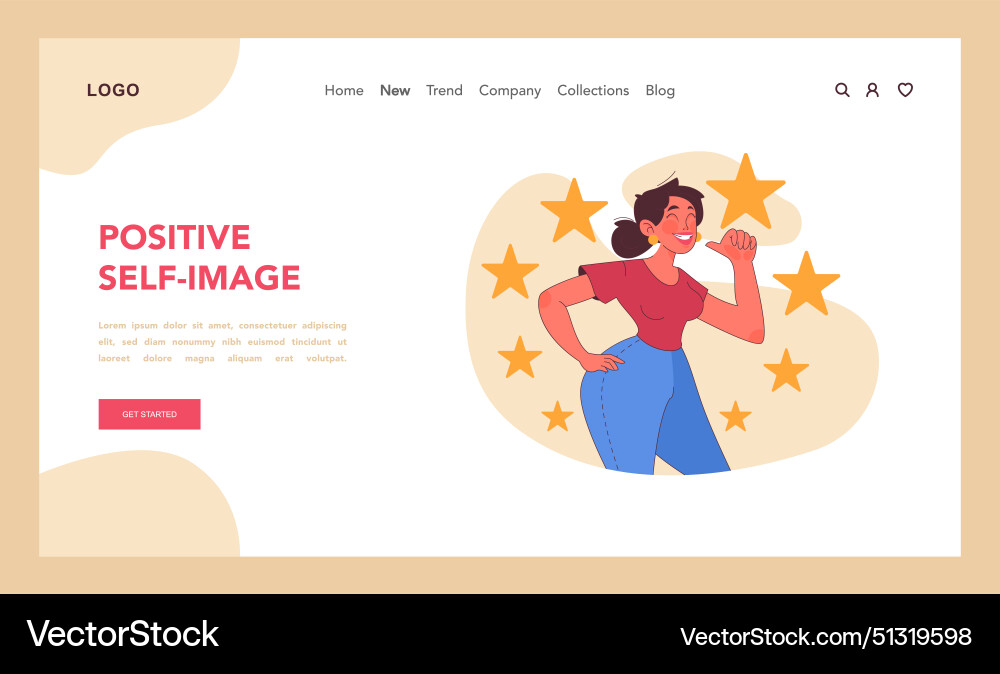Cultivating a positive self-image concept flat Vector Image