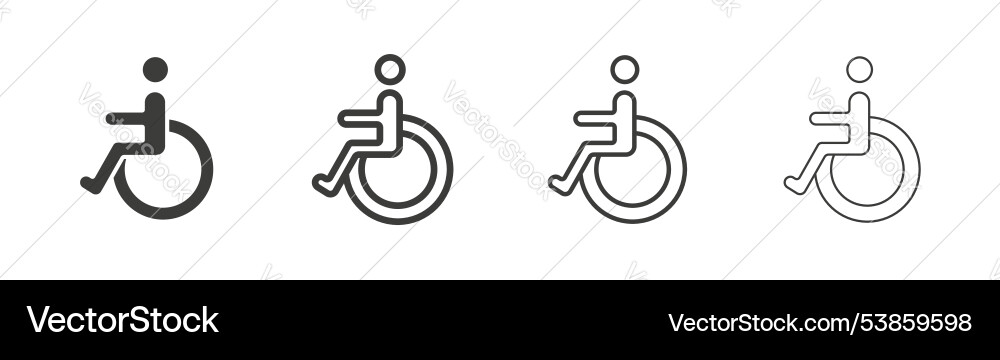 Disable icon set Royalty Free Vector Image - VectorStock