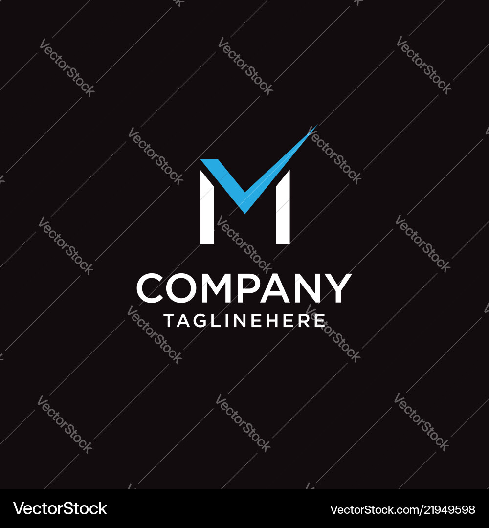 Letter m check mark logo icon design template Vector Image