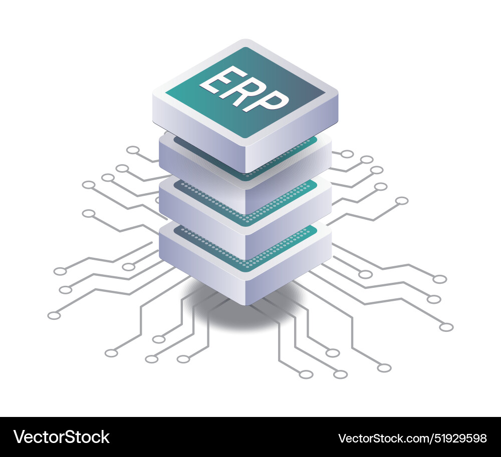 Optimizing business performance with erp database Vector Image Optimizing business performance with erp database Vector Image
