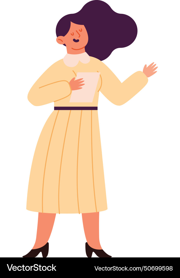 Poet woman character Royalty Free Vector Image