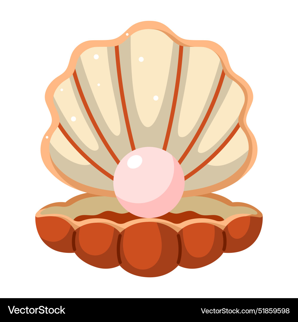 Shell with pearl Royalty Free Vector Image - VectorStock