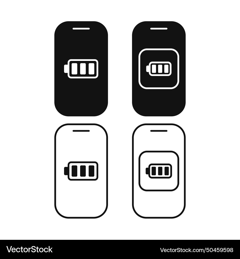 Smartphone charging battery accumulator simple Vector Image