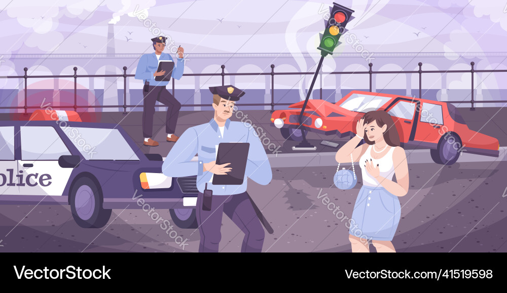 Traffic police background Royalty Free Vector Image