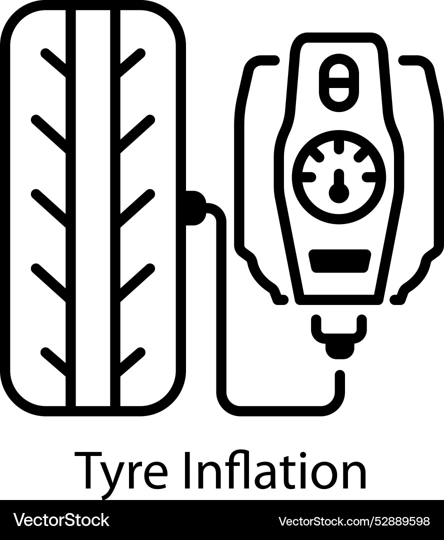 Tyre inflation Royalty Free Vector Image - VectorStock
