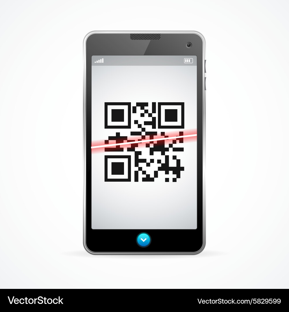 Barcode scanner phone Royalty Free Vector Image