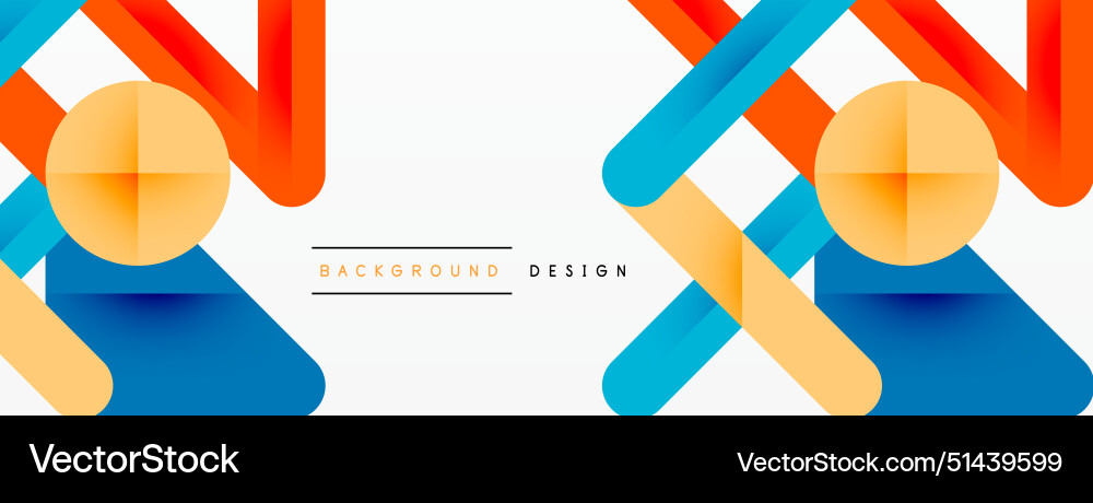 Colorful lines with shadows geometric background Vector Image