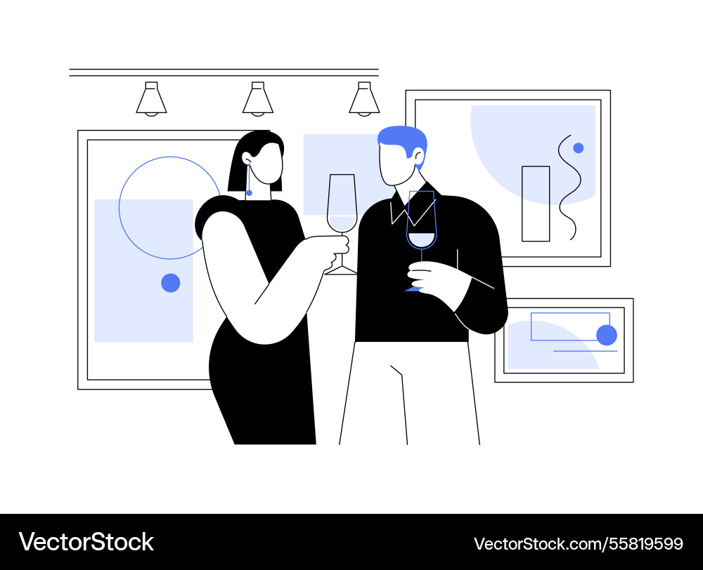 Exhibition opening isolated cartoon Royalty Free Vector