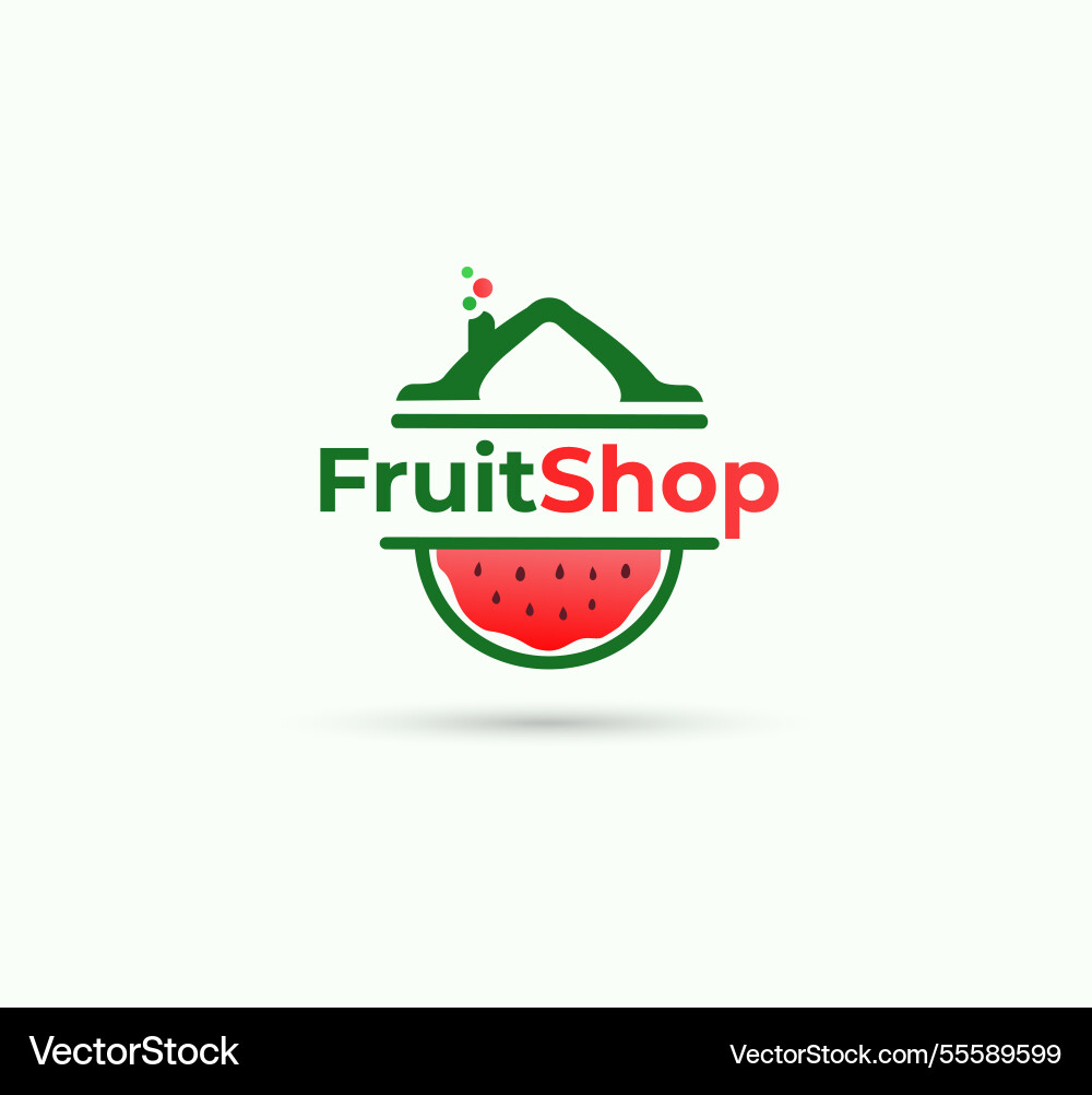 Fresh Fruit Shop Logo Royalty Free Vector Image