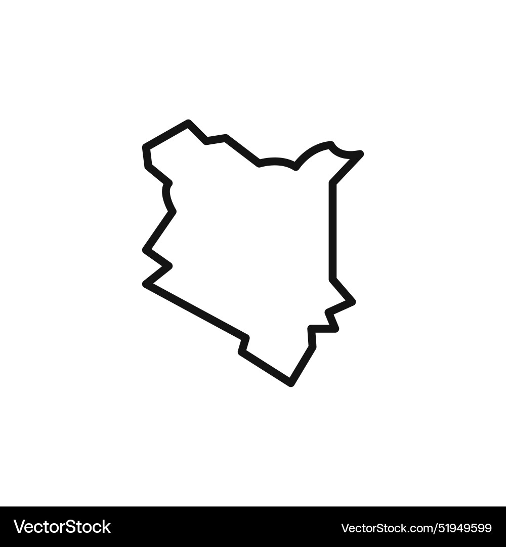 Kenya map logo sign outline Royalty Free Vector Image