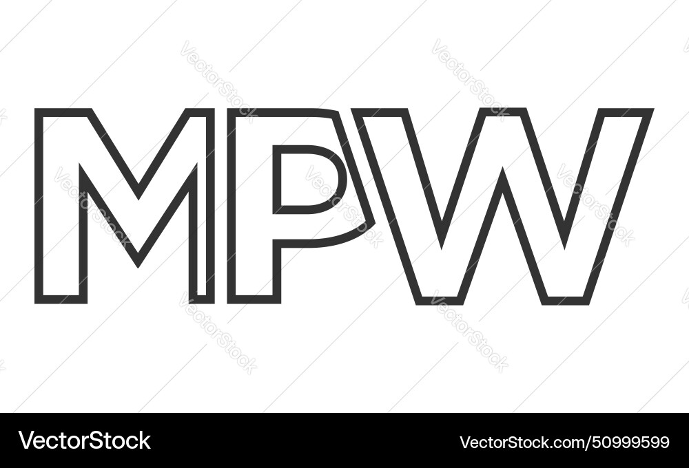 Mpw logo design template with strong and modern Vector Image