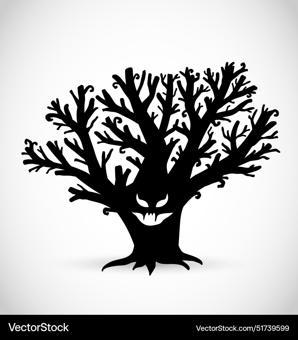 Spooky and scary halloween monster evil tree Vector Image