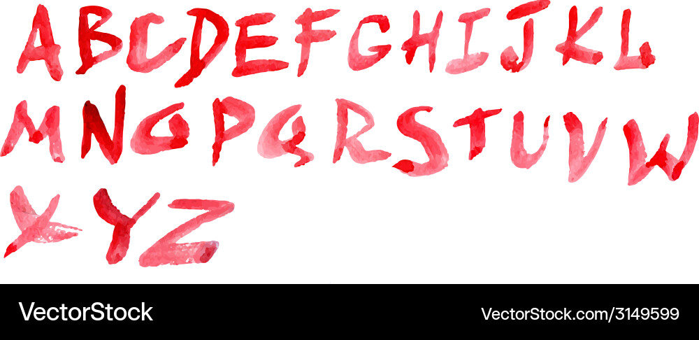 Watercolour alphabet Royalty Free Vector Image