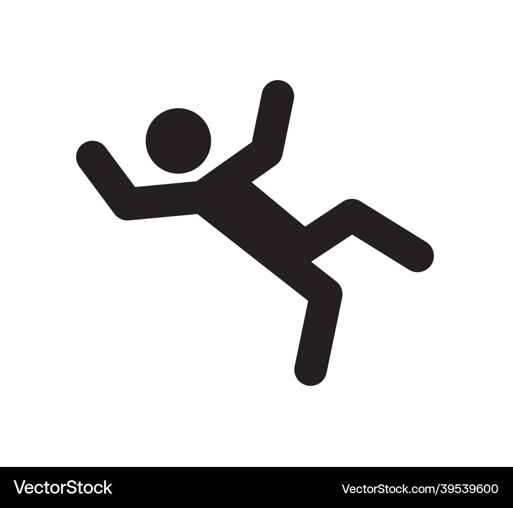 A man falling down icon slipped Royalty Free Vector Image