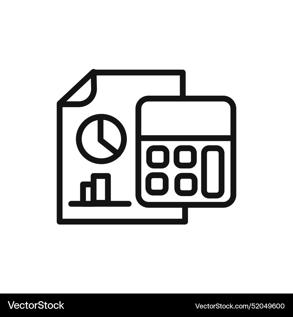 Accounting icon linear graphics sign Royalty Free Vector