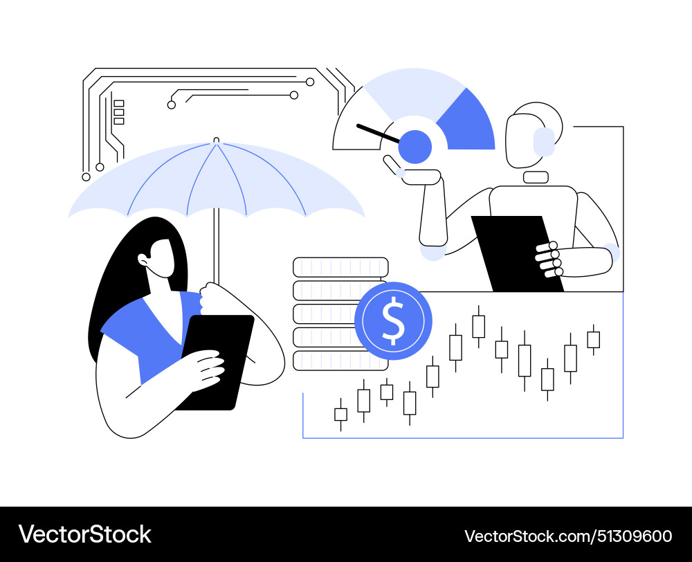 Ai-analyzed investment risks abstract concept Vector Image