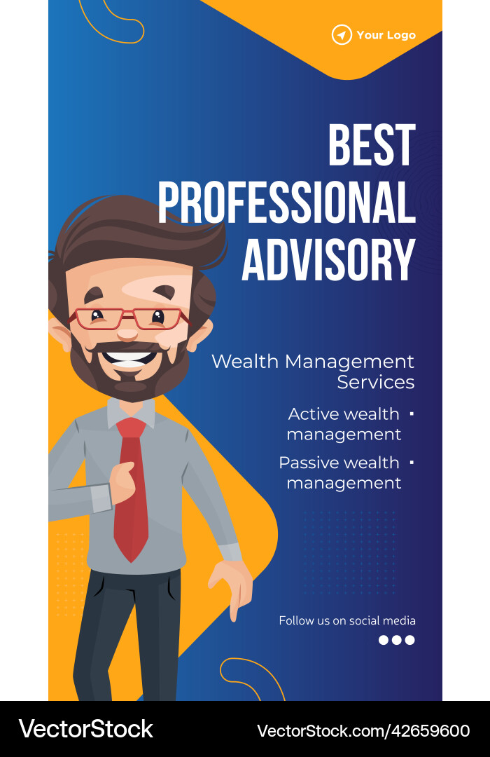 Best professional advisory portrait template Vector Image