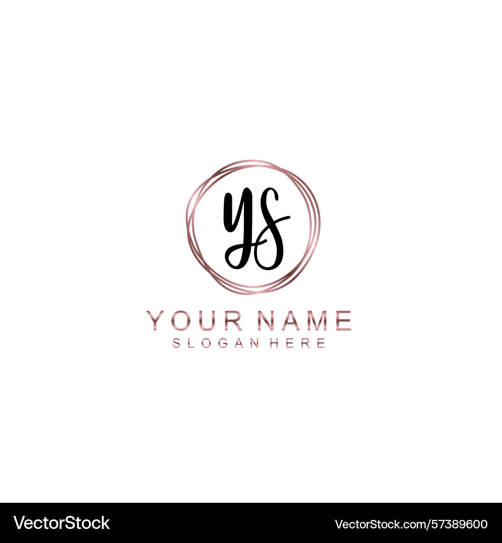 Elegant ys initial logo designs with artistic Vector Image