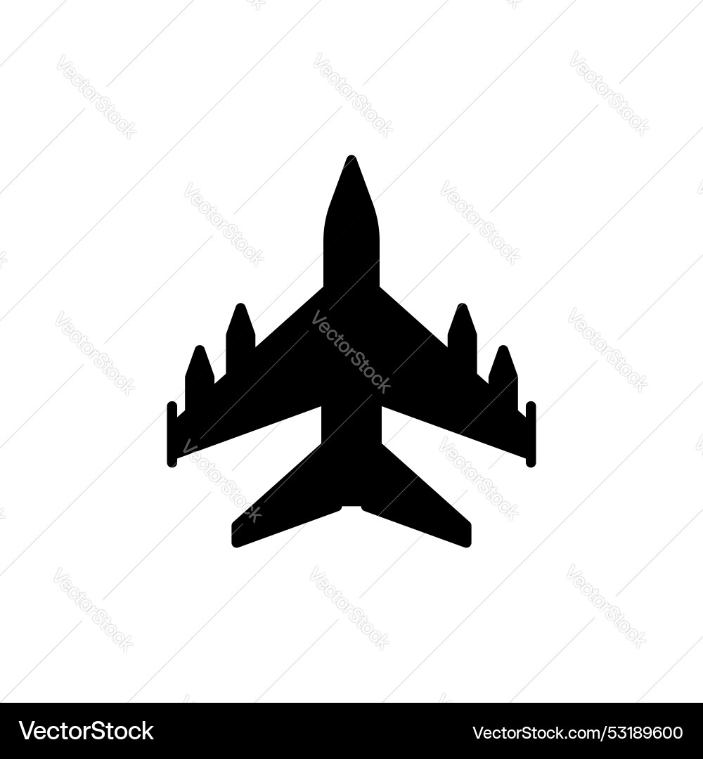 Fighter jet icon isolated on white background Vector Image