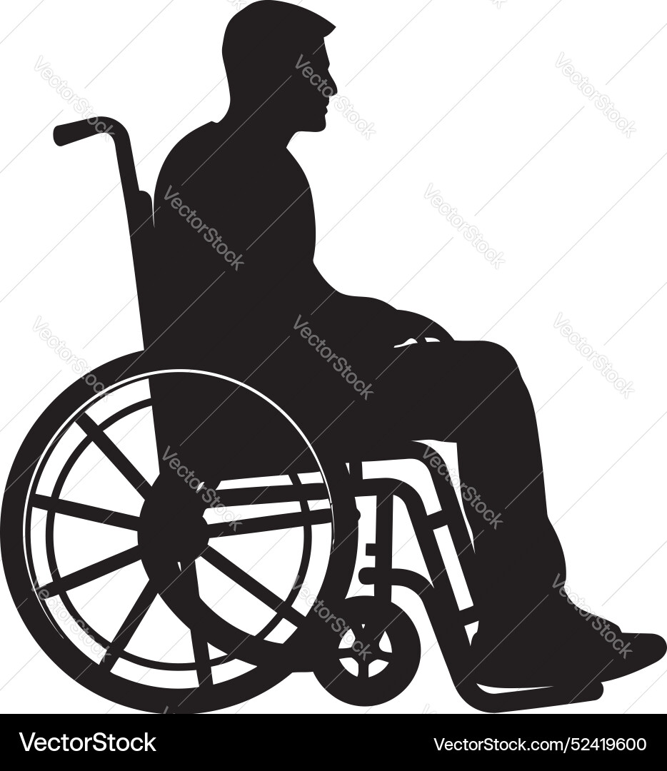 Freedom wheels wheelchair emblem equal Royalty Free Vector