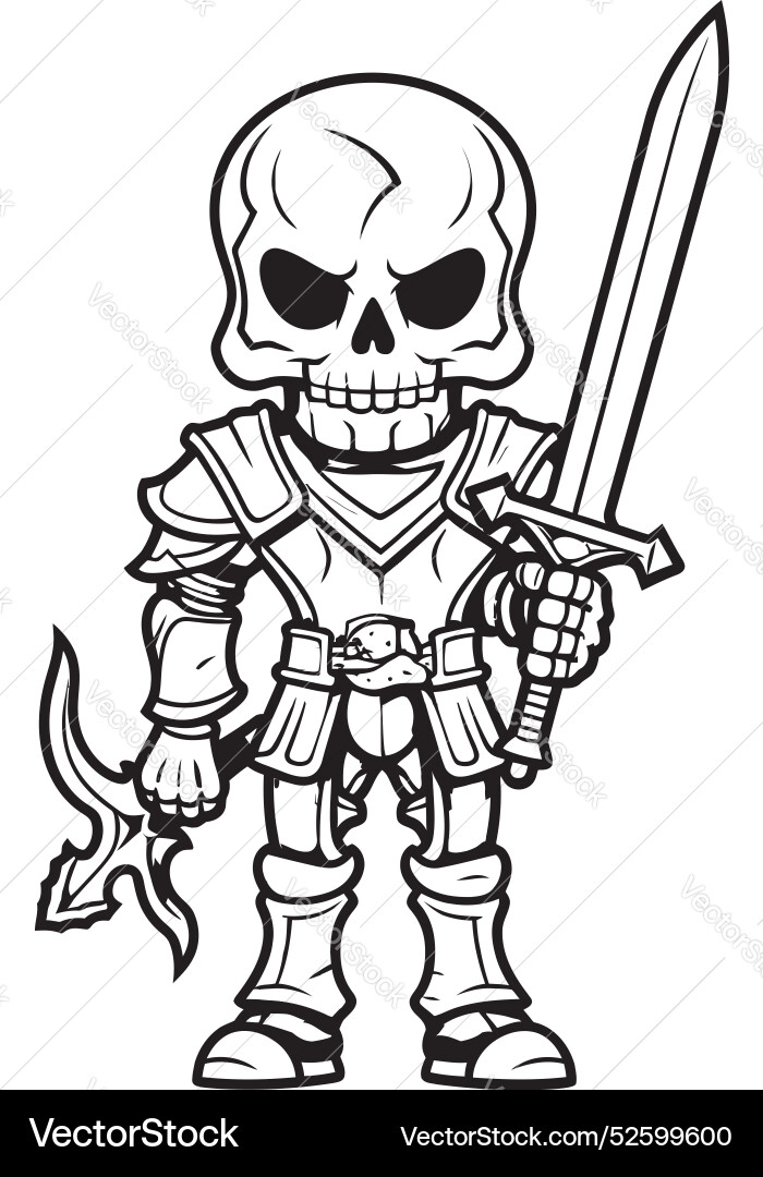 Grim reapers protector skeleton knight symbol Vector Image