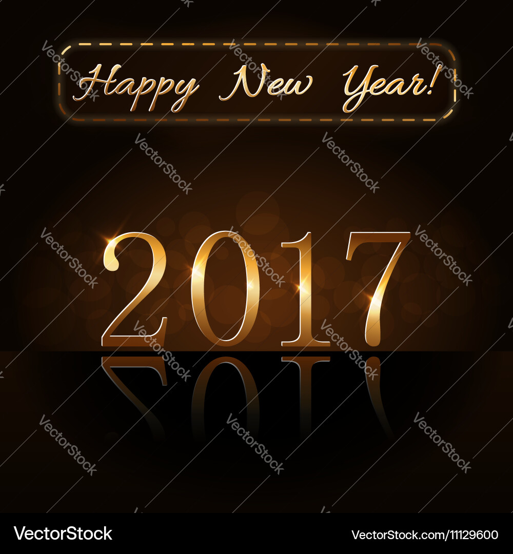 Happy new year background gold 2017 Royalty Free Vector