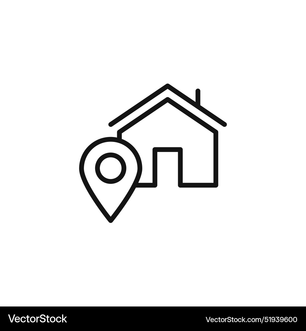 Home address icon logo sign outline Royalty Free Vector