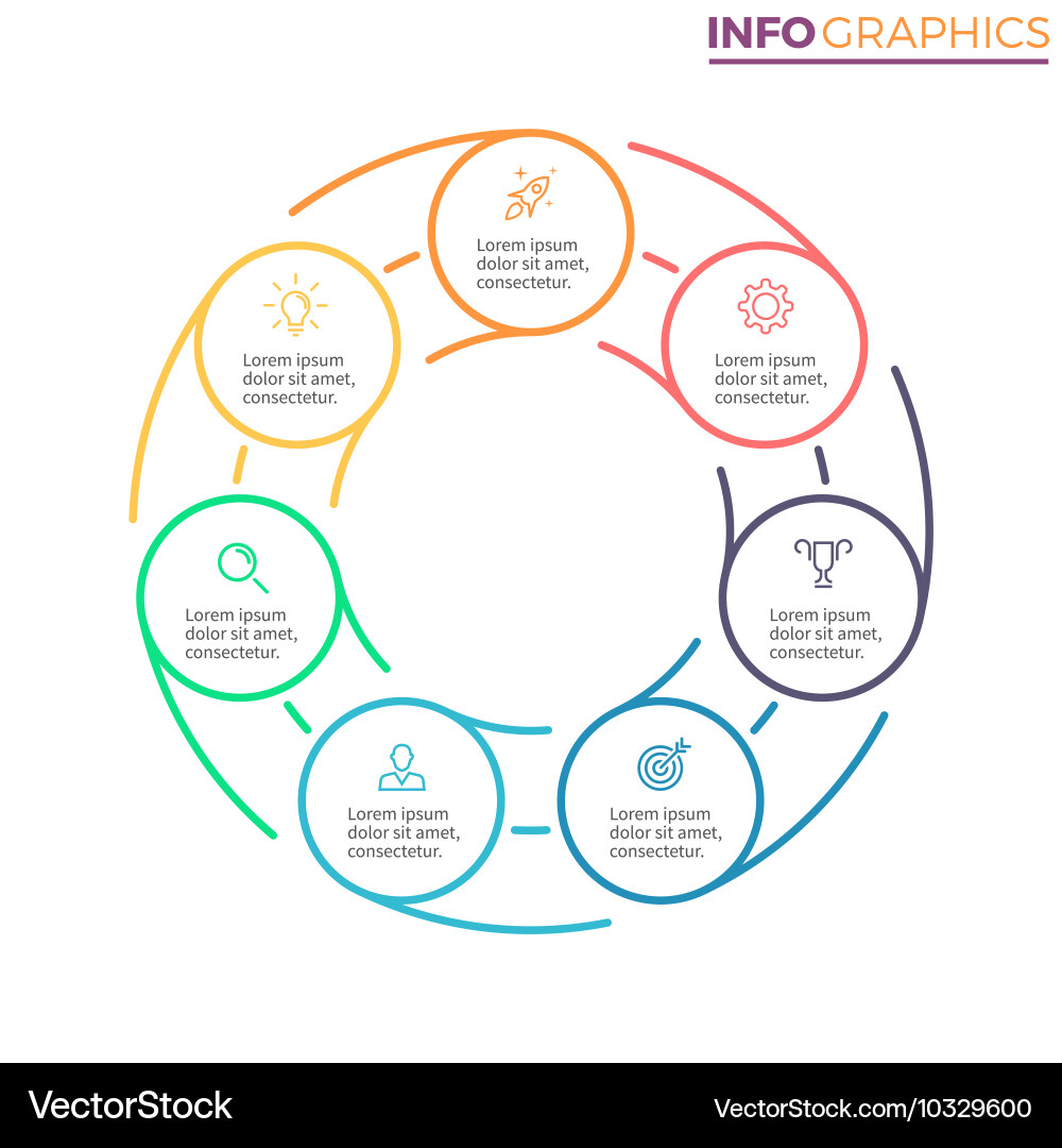 Linear infographics chart with 7 steps options Vector Image
