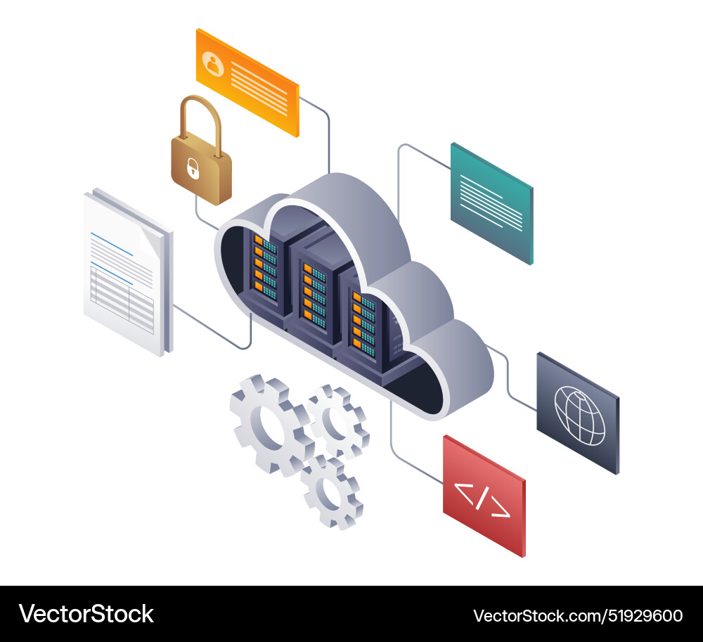 Optimizing cloud server network maintenance Vector Image